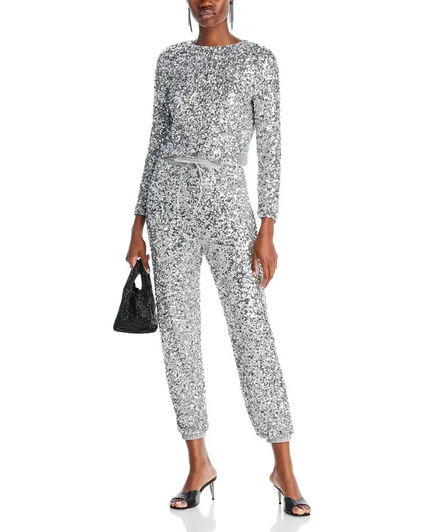 Aqua Sequin Long-sleeve Top Exclusive