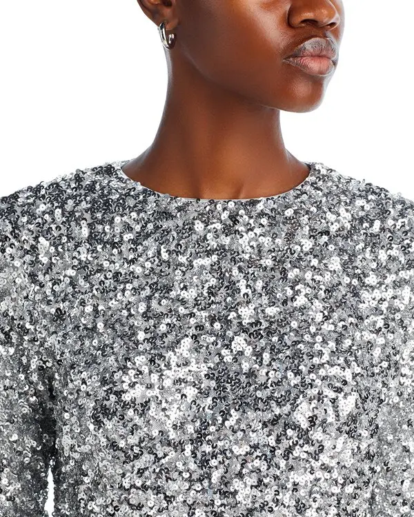 Aqua Sequin Long-sleeve Top Exclusive
