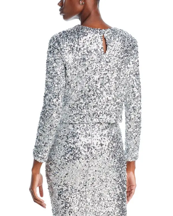 Aqua Sequin Long-sleeve Top Exclusive