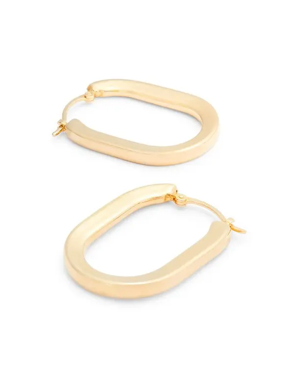 MOON & MEADOW 14k Yellow Flat Oval Hoop Earrings
