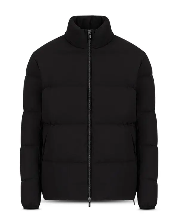 Emporio Armani Essential Quilted Puffer Coat - Solid Black