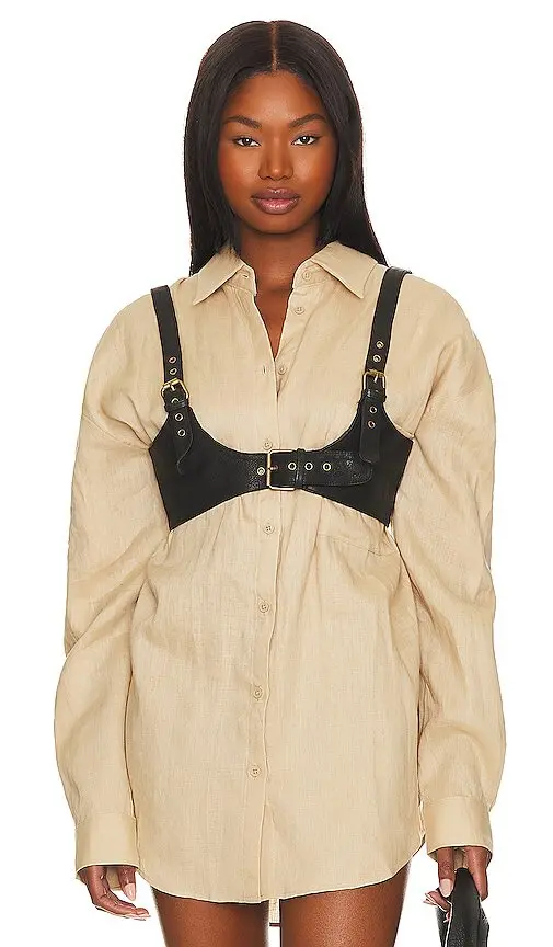 Free People Rebel Leather Harness - Black | Editorialist display picture 3