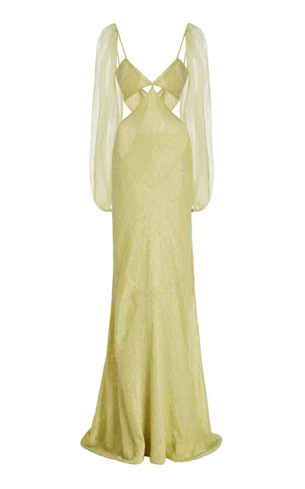 cucculelli shaheen green dress Cucculelli Shaheen Black Beaded Silk Dress – Runway Catalog main image 0