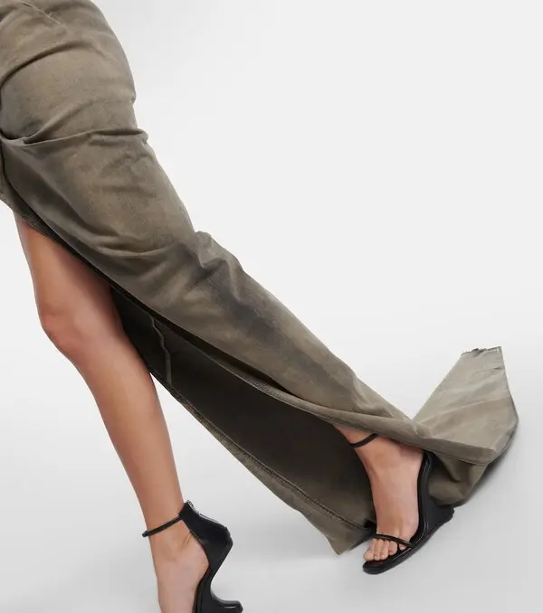 Rick Owens Edfu Denim Maxi Skirt
