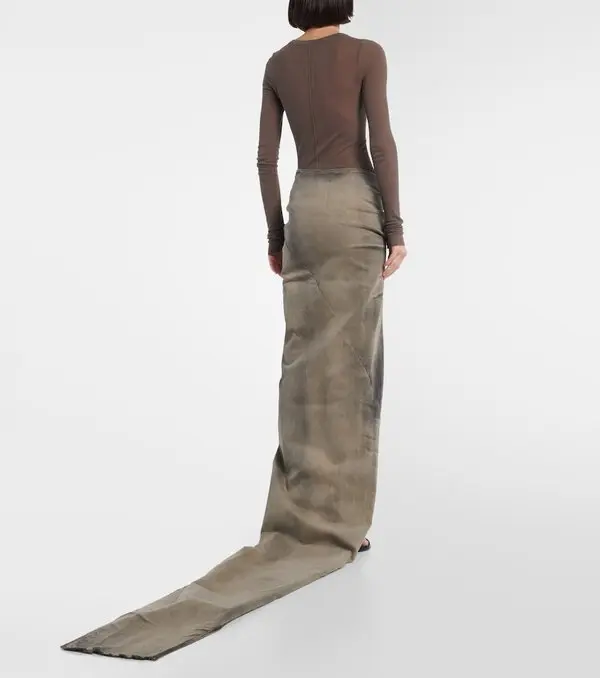 Rick Owens Edfu Denim Maxi Skirt