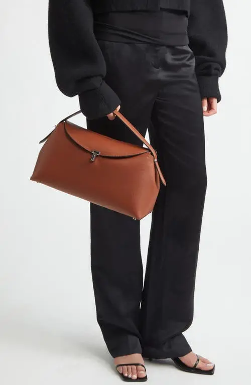 TOTEME T-lock Curved Leather Shoulder Bag - Sienna