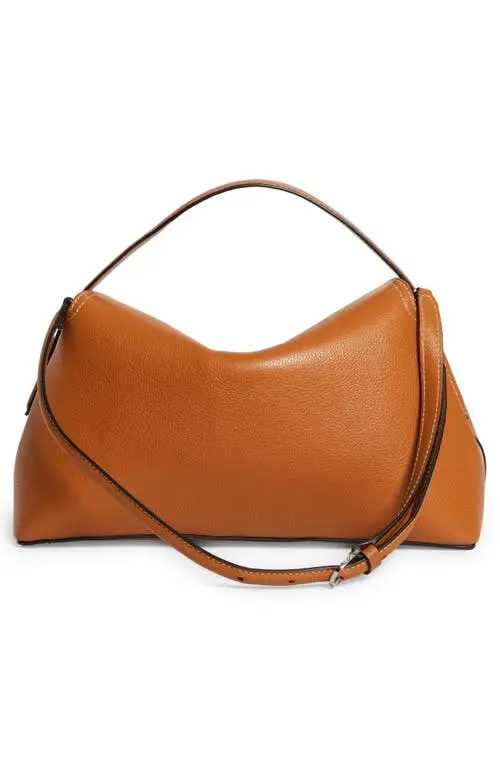 TOTEME T-lock Curved Leather Shoulder Bag - Tan