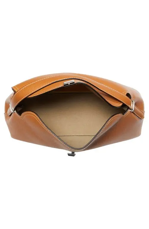 TOTEME T-lock Curved Leather Shoulder Bag - Tan