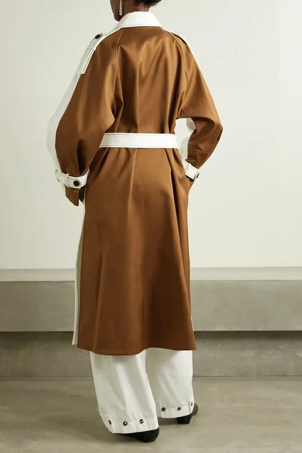 Partow Noah Belted Two-tone Trench Coat