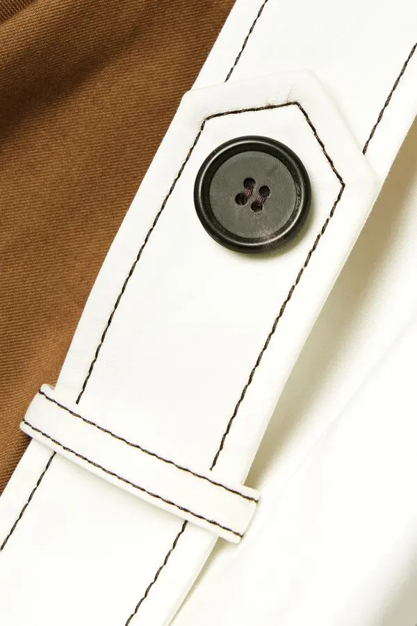 Partow Noah Belted Two-tone Trench Coat