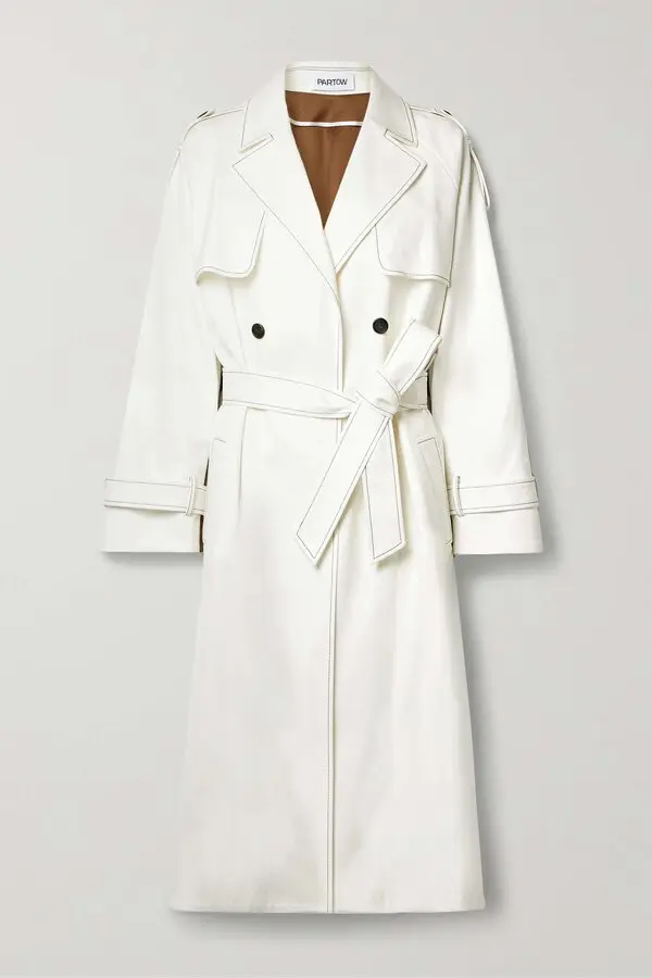 Partow Noah Belted Two-tone Trench Coat