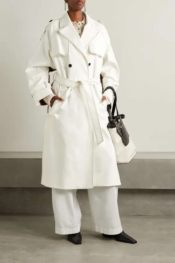 Partow Noah Belted Two-tone Trench Coat