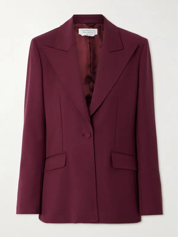 Gabriela Hearst Leiva Wool Blazer - Burgundy
