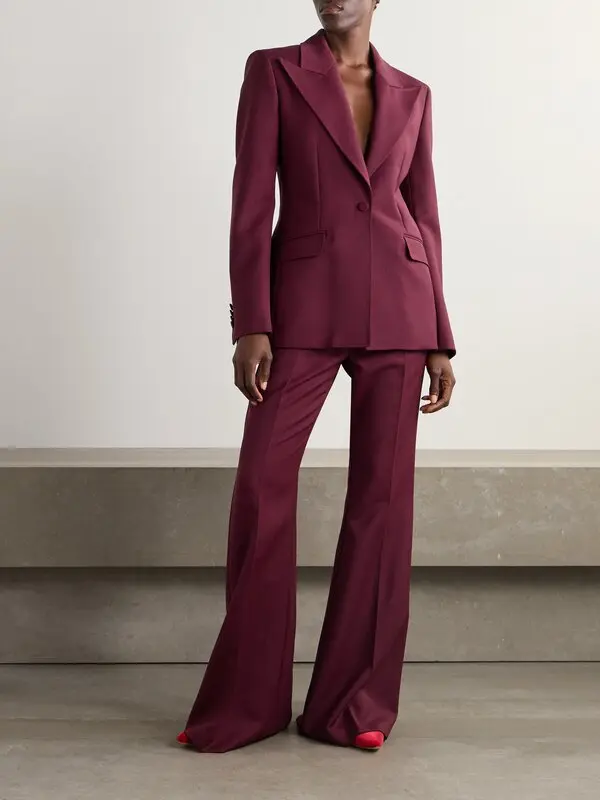 Gabriela Hearst Leiva Wool Blazer - Burgundy