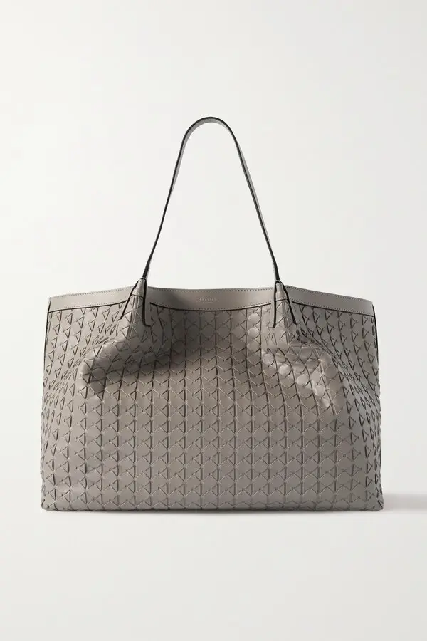 SERAPIAN Secret Large Woven Leather Tote - Brown