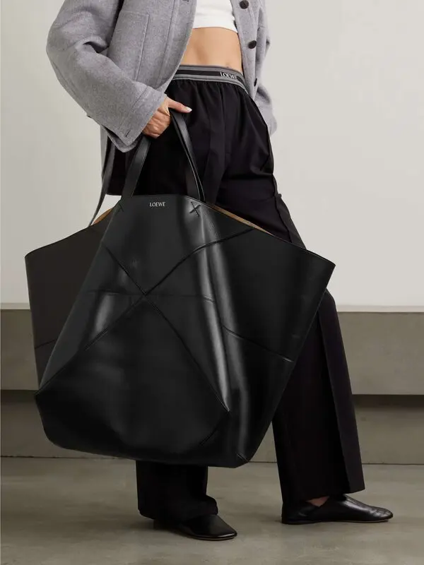 Loewe Puzzle Fold Xl Leather Tote - Black