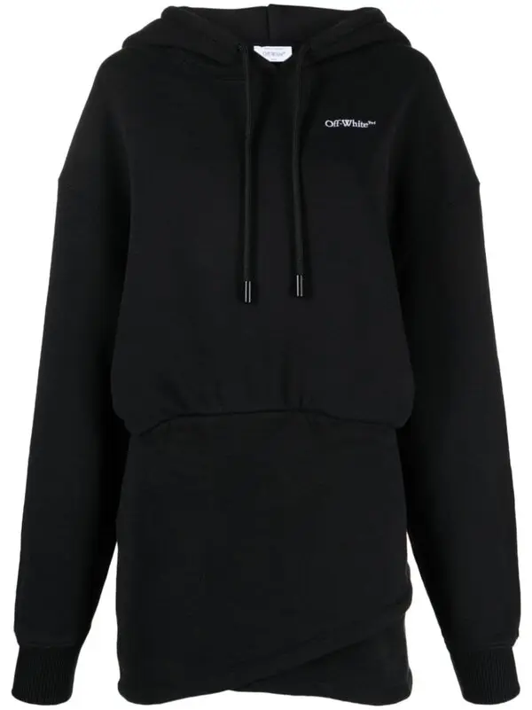 Off-White Logo-embroidered Hoodie Minidress
