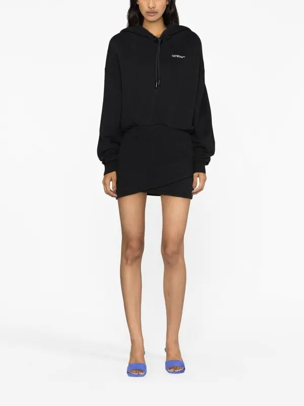 Off-White Logo-embroidered Hoodie Minidress