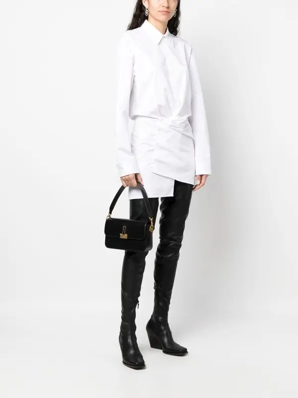 Off-White Binder Leather Shoulder Bag - Black