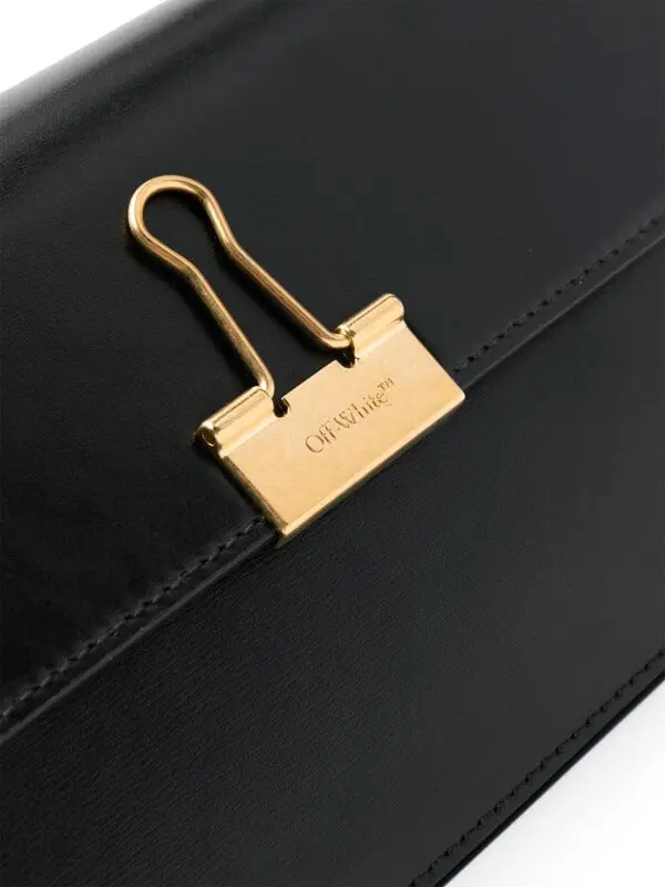 Off-White Binder Leather Shoulder Bag - Black