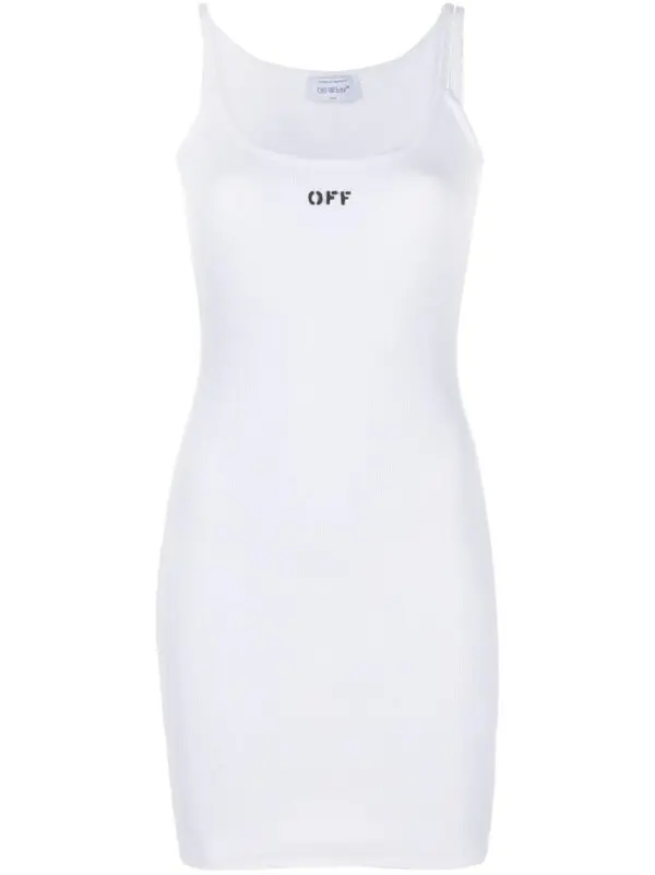 Off-White Off Stamp Jersey Minidress - White