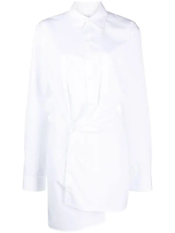 Off-White Asymmetric Shirtdress - White