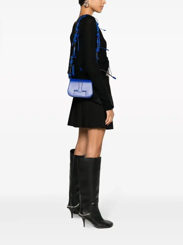 Off-White Binder Clip Leather Shoulder Bag - Blue