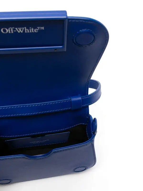 Off-White Binder Clip Leather Shoulder Bag - Blue