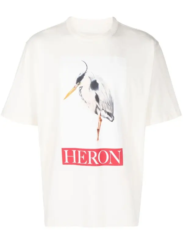 Heron Preston Heron Bird Painted Cotton T-shirt - Neutrals