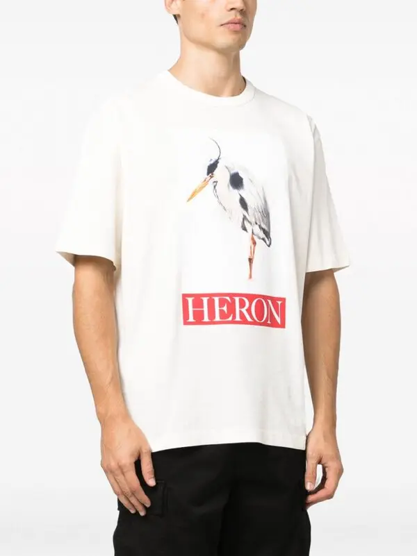 Heron Preston Heron Bird Painted Cotton T-shirt - Neutrals