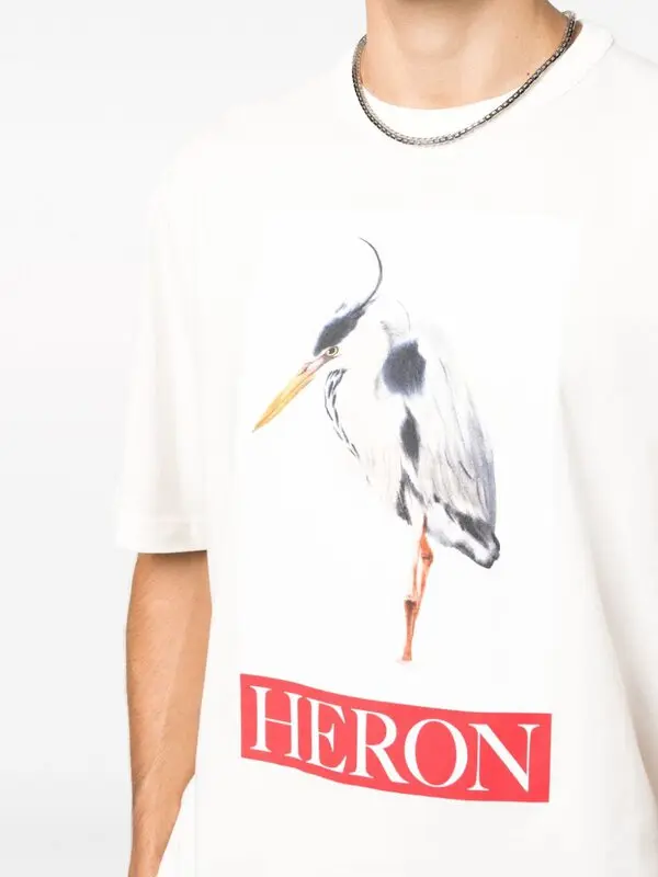 Heron Preston Heron Bird Painted Cotton T-shirt - Neutrals