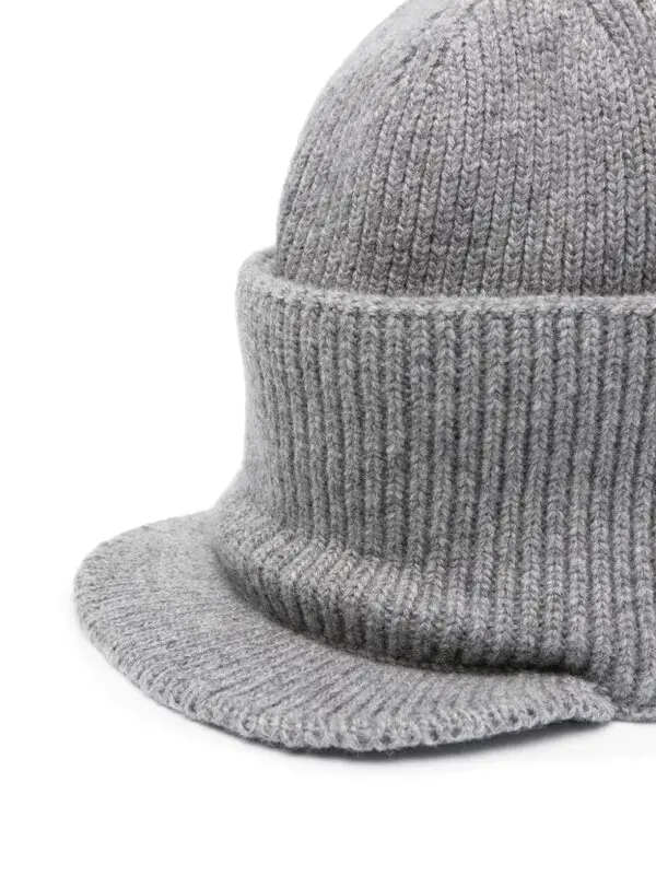 LANEUS Flat-peak Virgin Wool Beanie