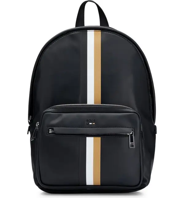 BOSS Ray Stripe Faux Leather Backpack