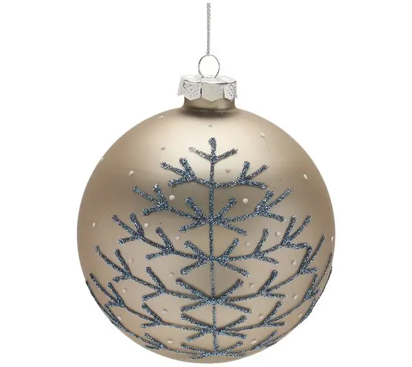 MELROSE Champagne Glittered Ball Ornament