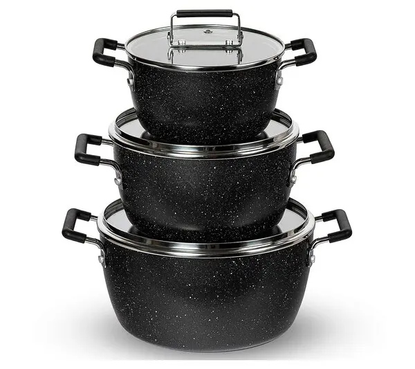 GRANITESTONE 6 Piece Nonstick Space Saving Nest Ng Pots - One-color