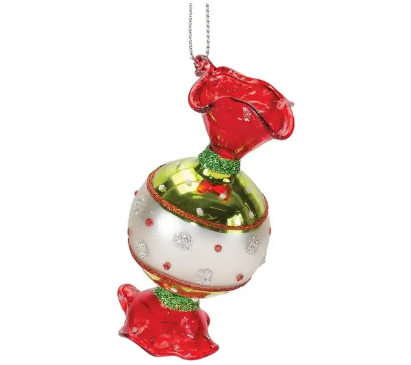 MELROSE Glass Wrapped Candy Ornament