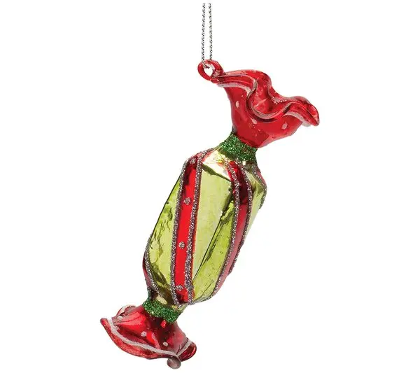 MELROSE Glass Wrapped Candy Ornament