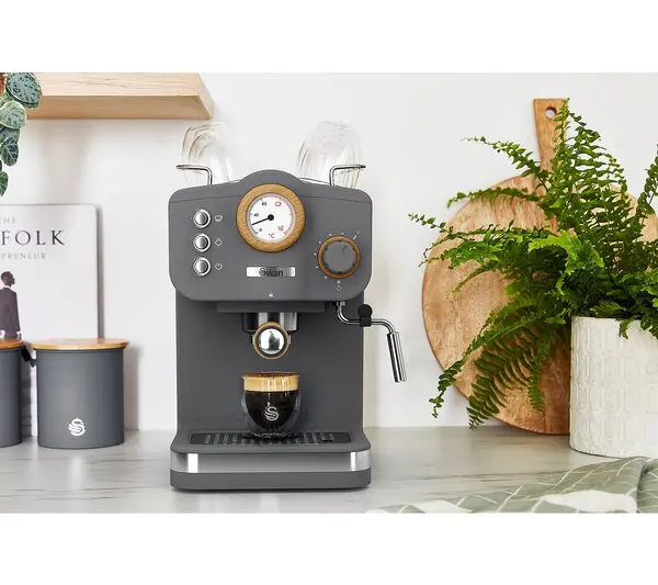 SWAN Gray Nordic Pump Espresso Coffee Machine