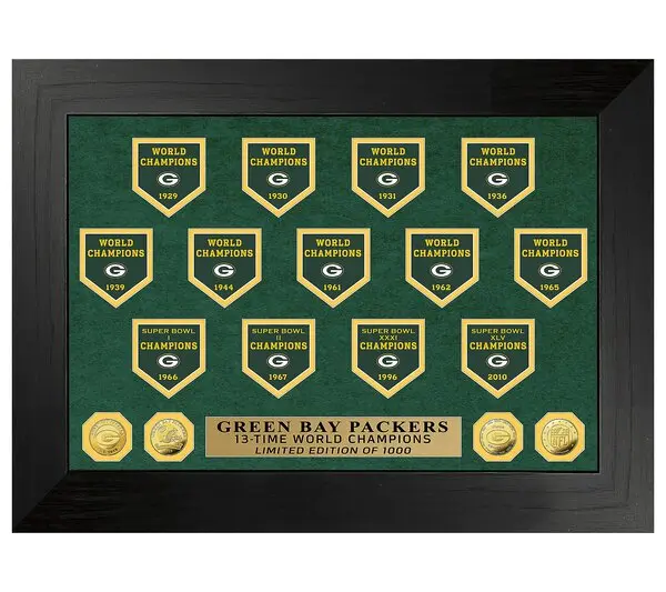 HIGHLAND MINT Packers Champs Deluxe Banner Coll Ection Photo - One-color