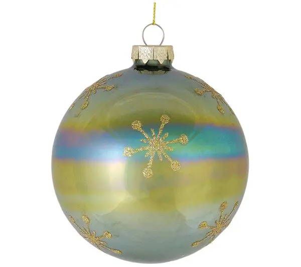 MELROSE Iridescent Glass Snowflake Ornament