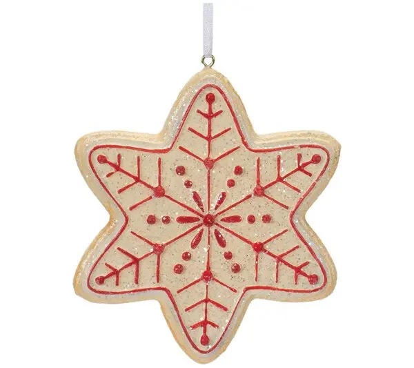 MELROSE Gingerbread Snowflake Cookie Ornament