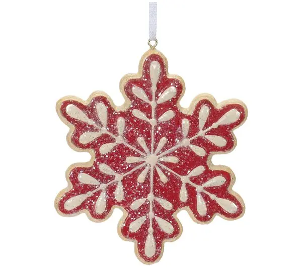 MELROSE Gingerbread Snowflake Cookie Ornament