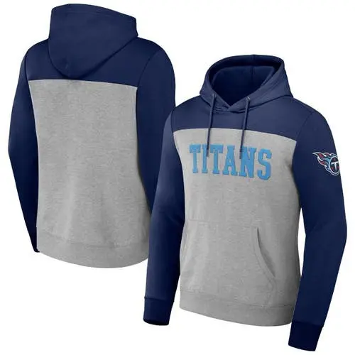 NFL X DARIUS RUCKER Collection Fanatics Tennessee Titans Color Blocked Pullover Hoodie - Heather Gray