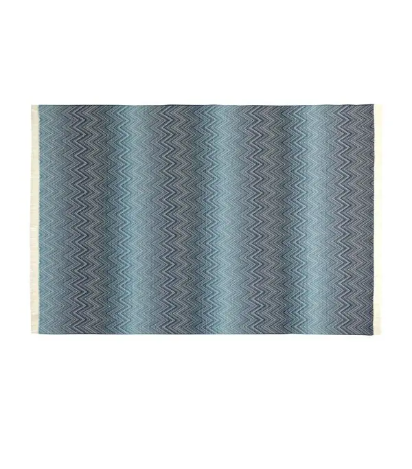 Missoni Merino Wool Timmy Throw - Teal/white