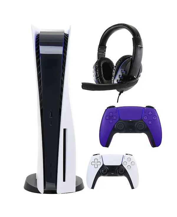 SONY Ps5 Core With Extra Purple Dualsense Controller And Universal Headset - No Color