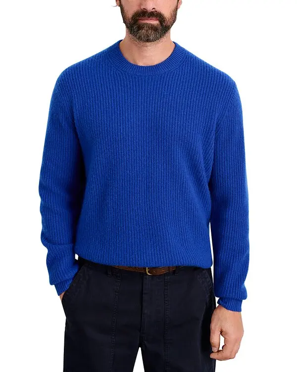 ALEX MILL Jordan Crewneck Cashmere Sweater - Cobalt