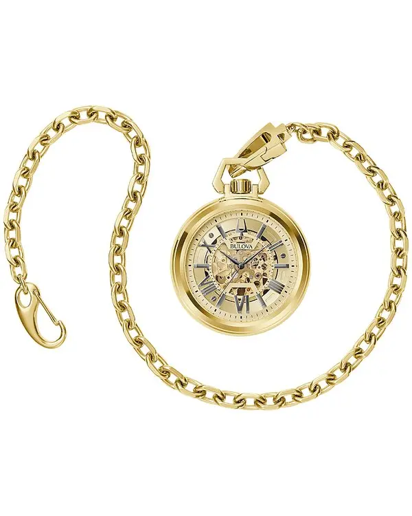 Bulova Classic Sutton Chain Pocket Watch, 50mm - Gold
