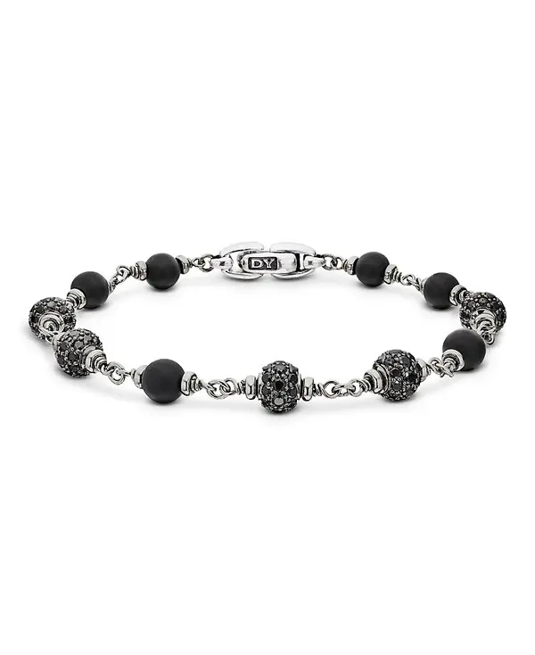 David Yurman Onyx And Black Diamond Bracelet - Black/silver