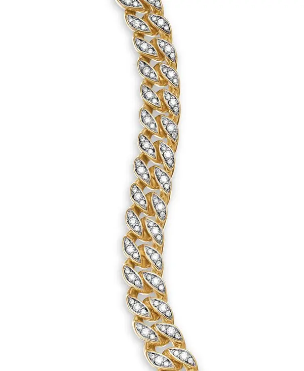 David Yurman 18k Yellow Curb Chain Bracelet With Diamonds