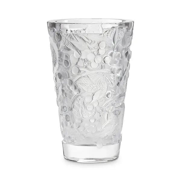 Lalique Merles & Raisins Small Vase - Clear